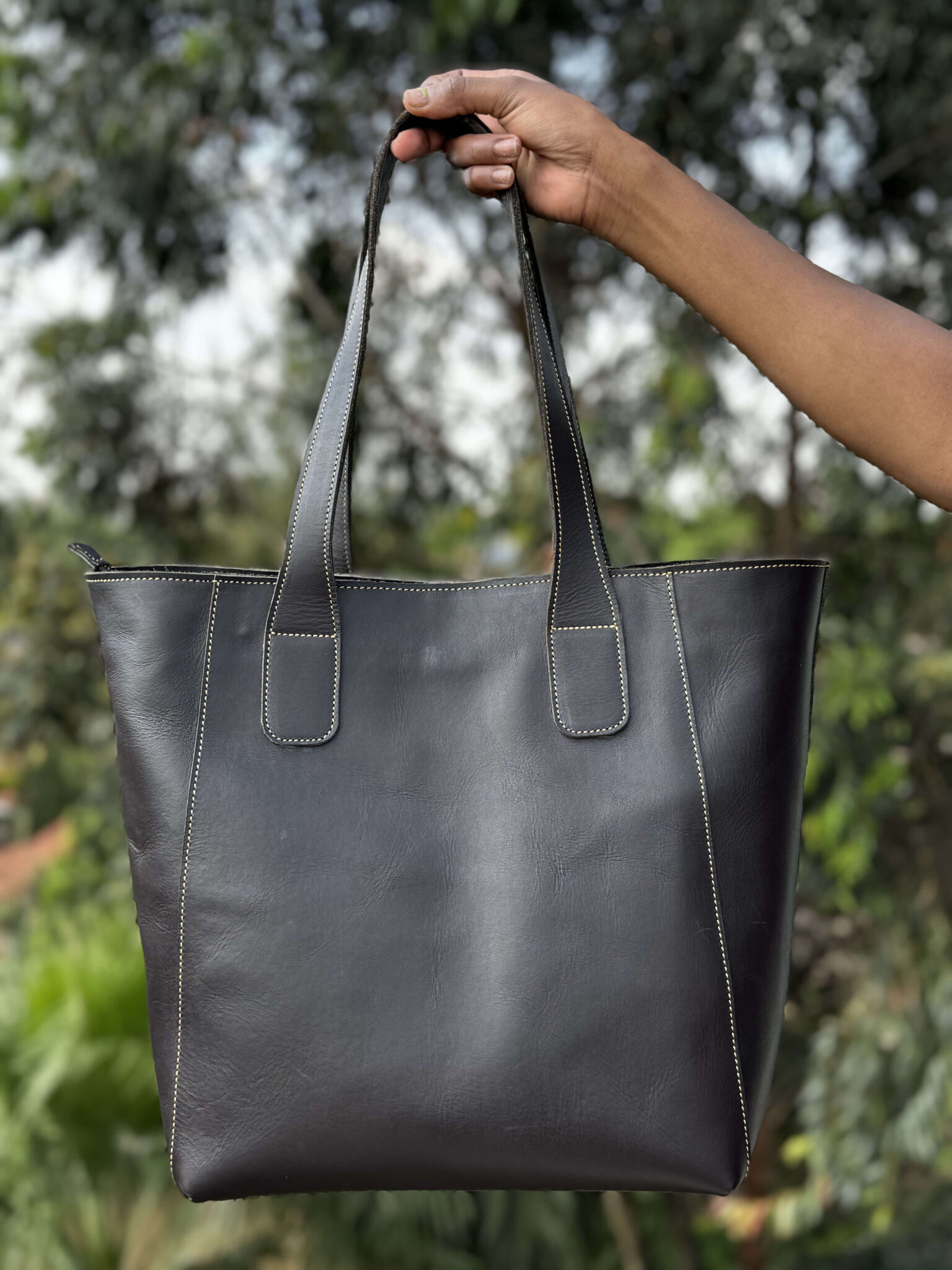 Dalia Leather Tote Bag - Qali Bags